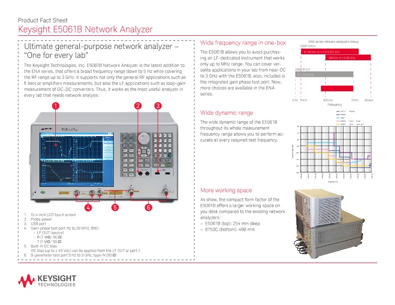 E5061B Network Analyzer – Product Fact Sheet PDF Asset Page | Keysight